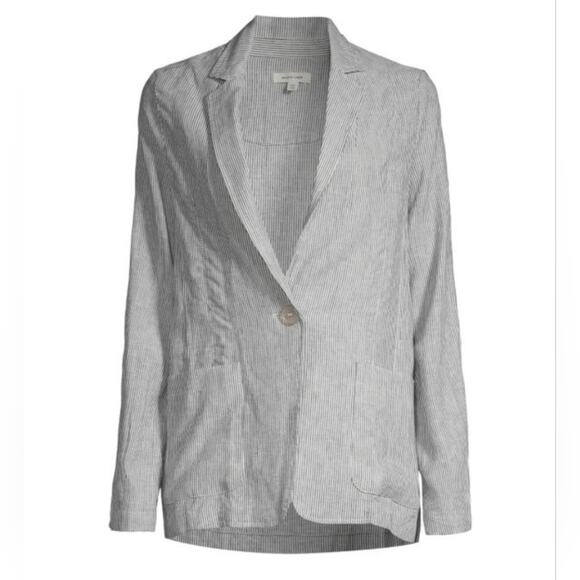 Max Studio | Jackets & Coats | Max Studio Linen Blend Blazer In Black ...